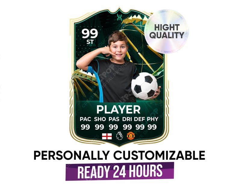 Personalized 2025 Evolution Football Card, Custom Digital Soccer Card ...