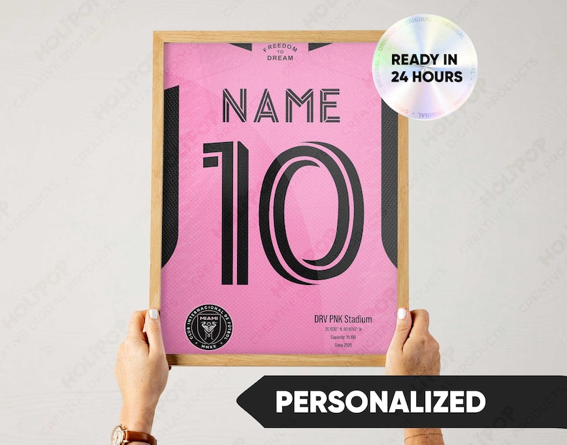 Presente para torcedor do Inter Miami, pôster personalizado com a ...