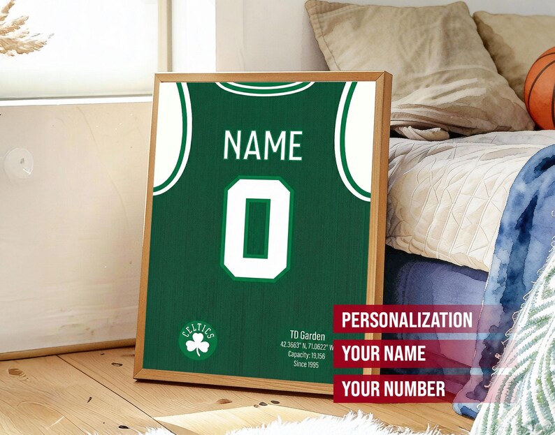 Pôster personalizado de camisa de basquete, impressão com nome e número ...