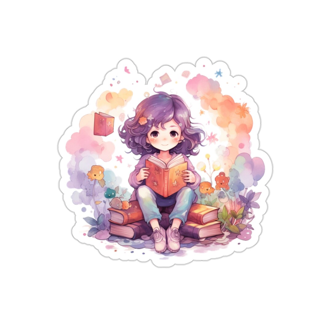 Dreamy Storytime Journey Sticker- Magical Girl Reading Books ...