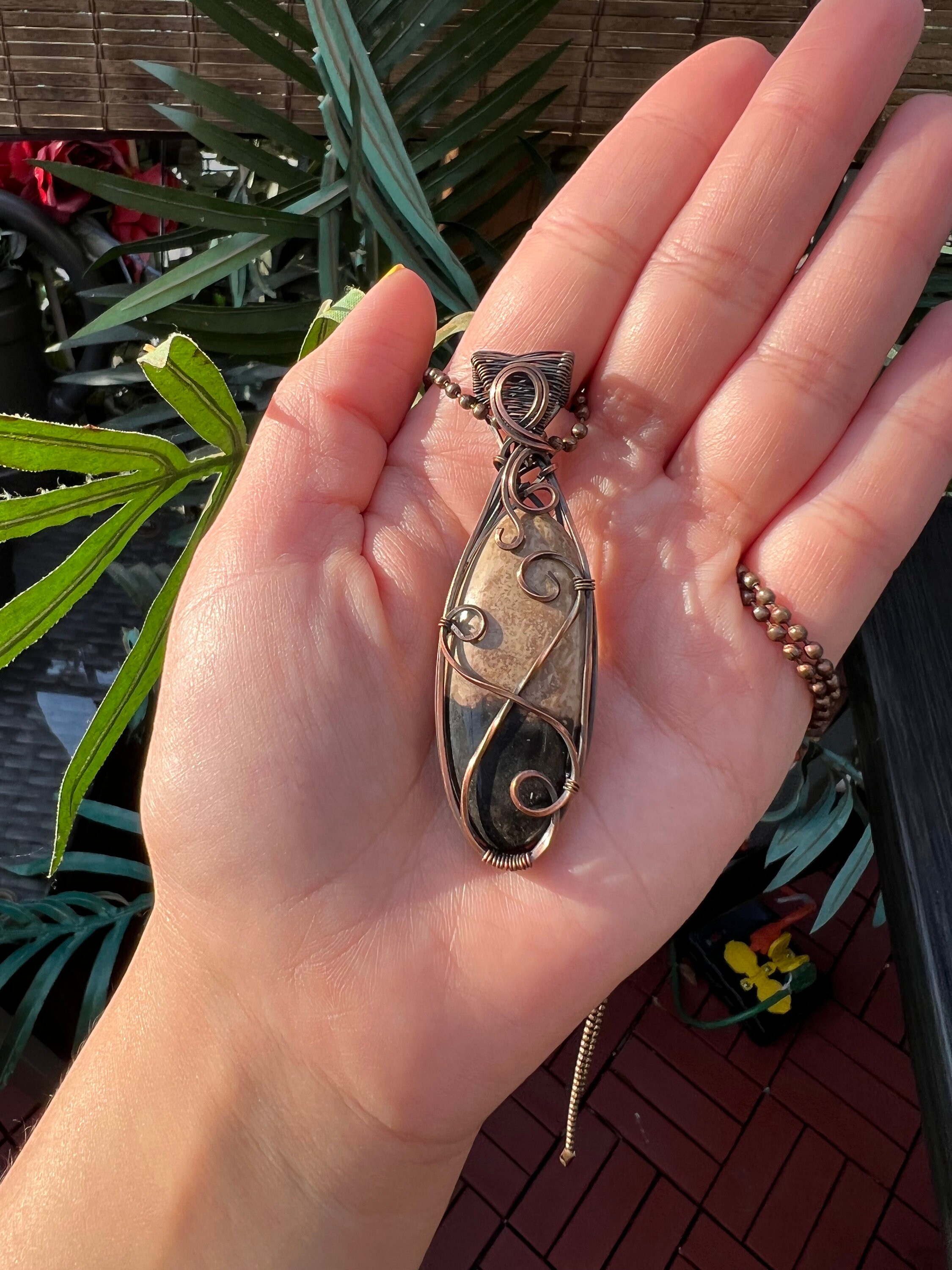 Palm Root Copper Necklace Handmade Crystal Necklace Crystal Healing ...