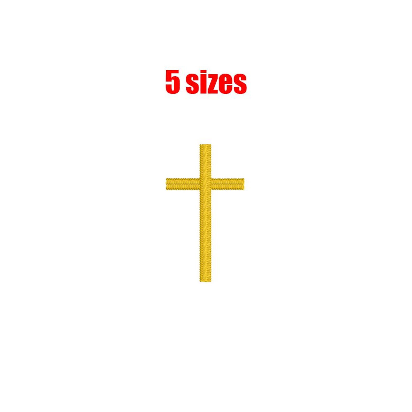 Tiny Cross Embroidery Design 5 SIZES - Crucifix Tiny Embroidery Design ...