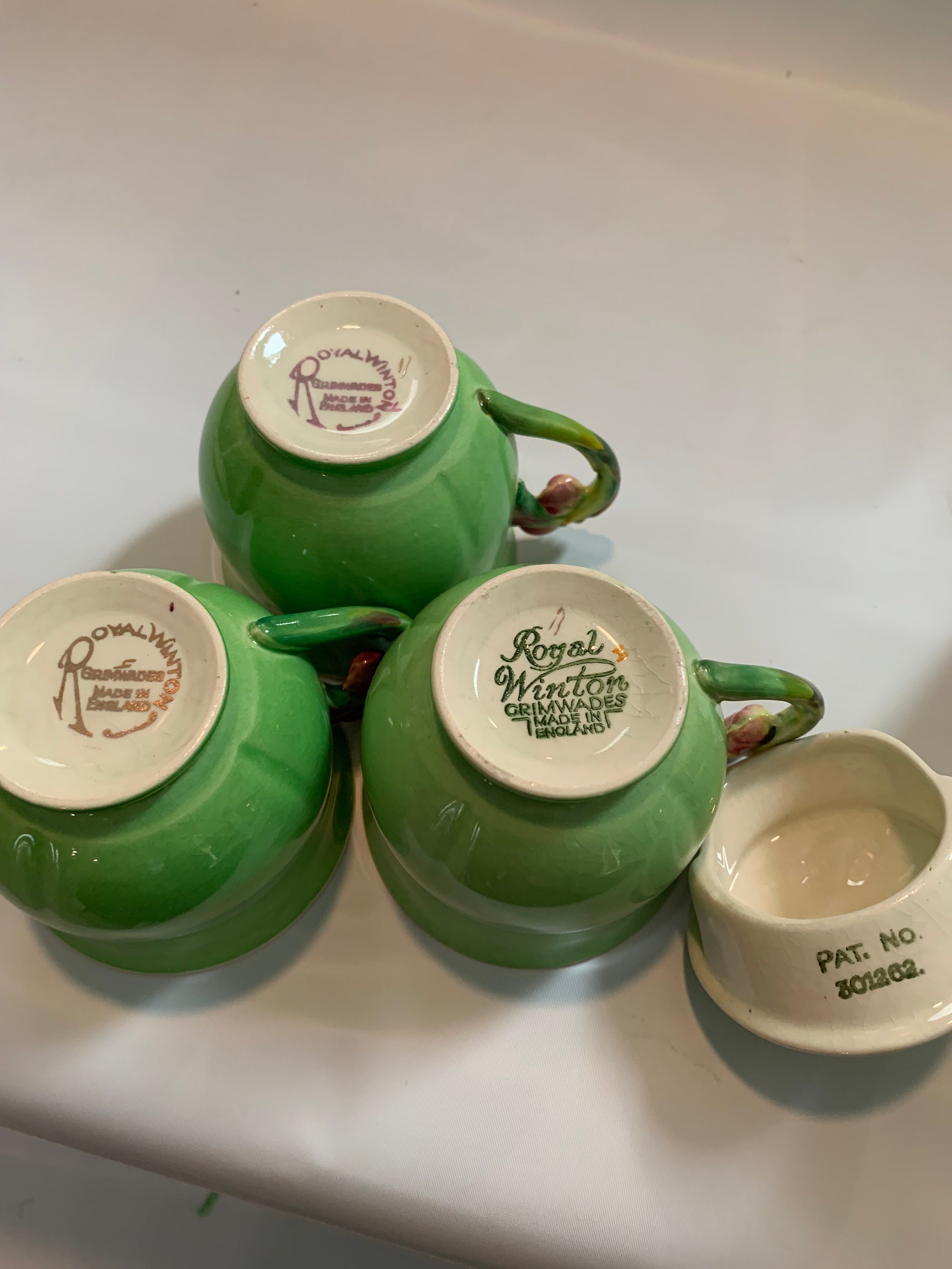 Vintage Royal Winton/grimwades Green Tiger Lilies Coffee/tea Set With 3 ...