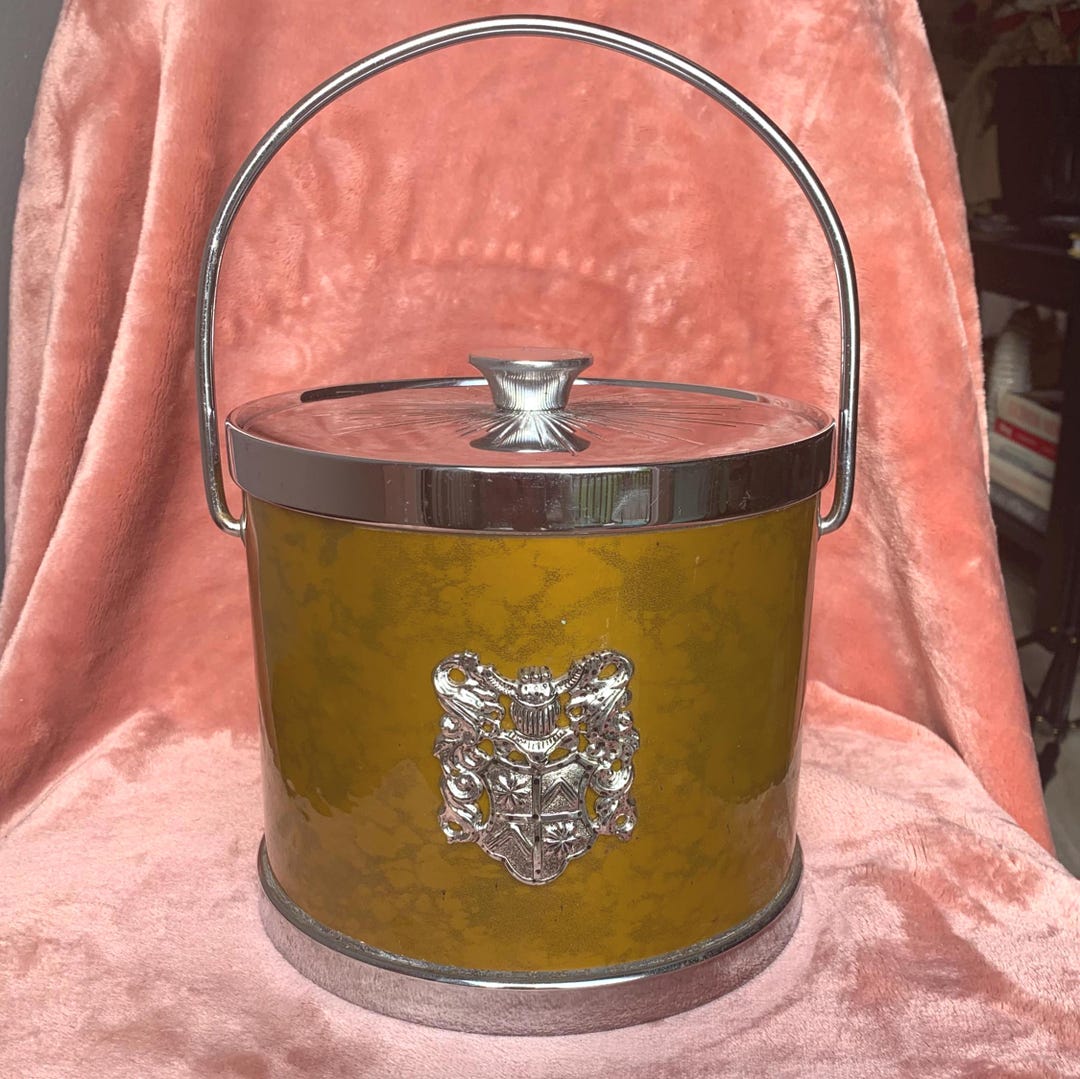 Mid Century MCM Hollywood Regency Ice Bucket Knight & Coat of Arms ...