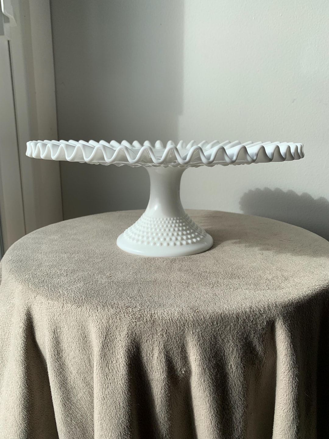 Cake Stand | Wedding Cake Stand | Milk Glass | Cake Stand | Hobnail ...