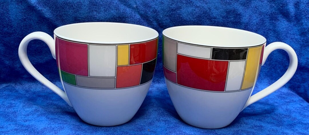 Lenox Kate Spade Gramercy Park Mondrian Inspired Coffee Cups 2 - Etsy