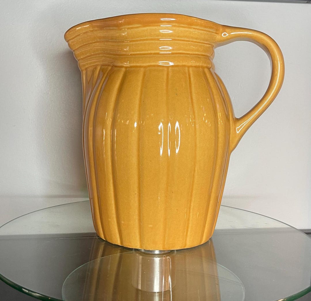 Robinson Ransbottom Mustard Pottery Pitcher | Stoneware | Roseville ...
