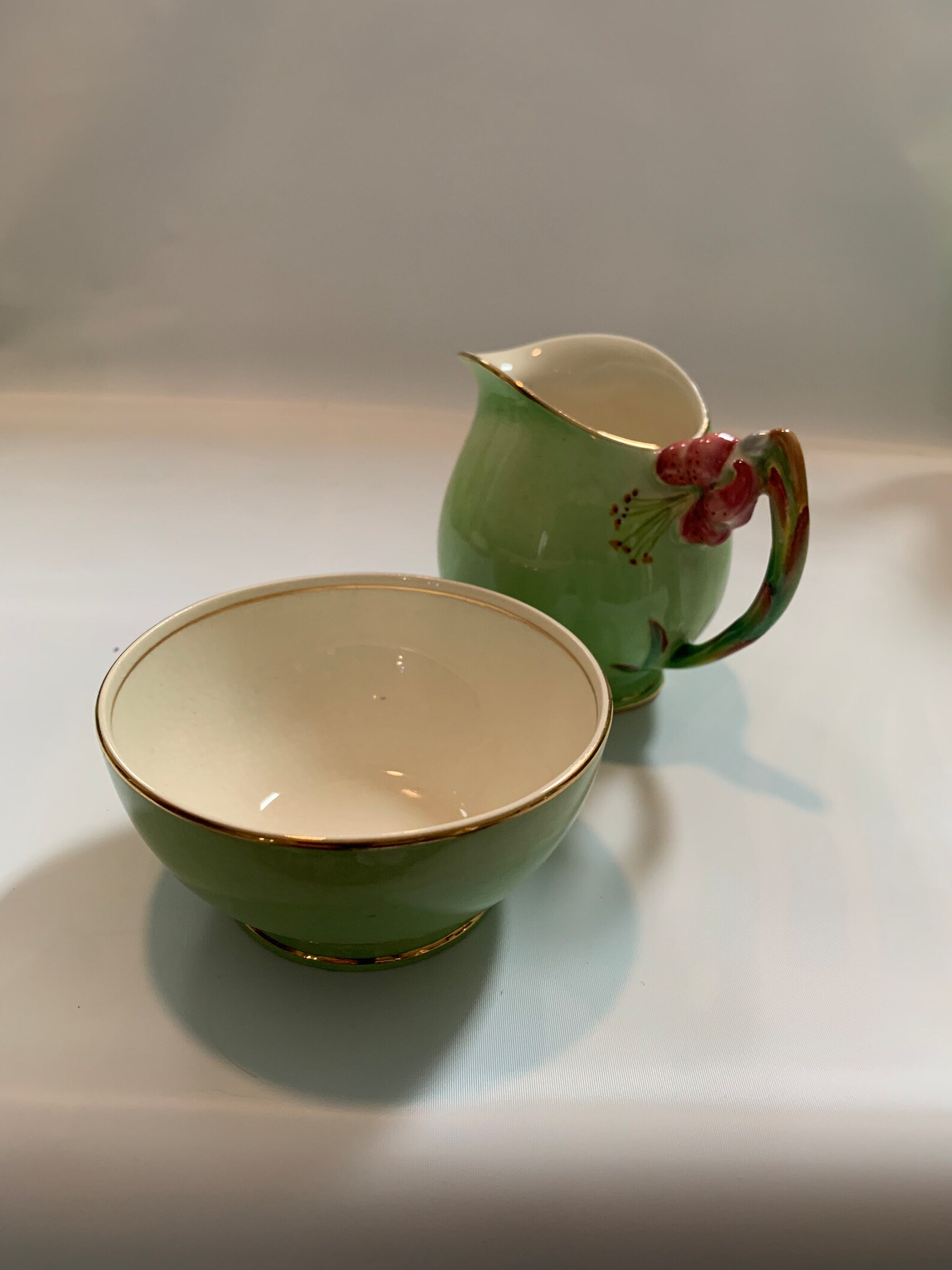 Vintage Royal Winton/grimwades Green Tiger Lilies Coffee/tea Set With 3 ...