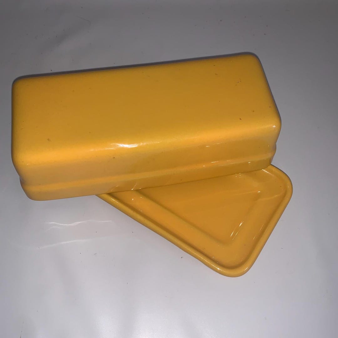 Vintage Emile Henry Yellow Butter Dish – French Ceramic Kitchenware ...