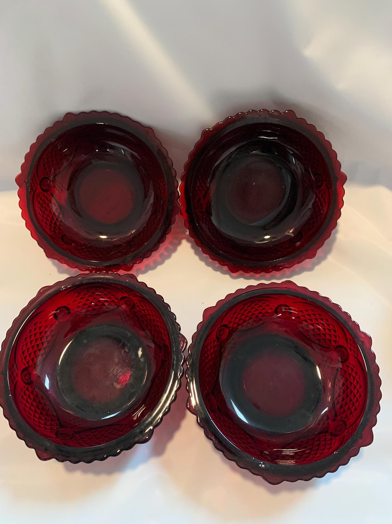 Vintage Avon Cape Cod Ruby Red Gothic Berry / Dessert Bowls - Etsy