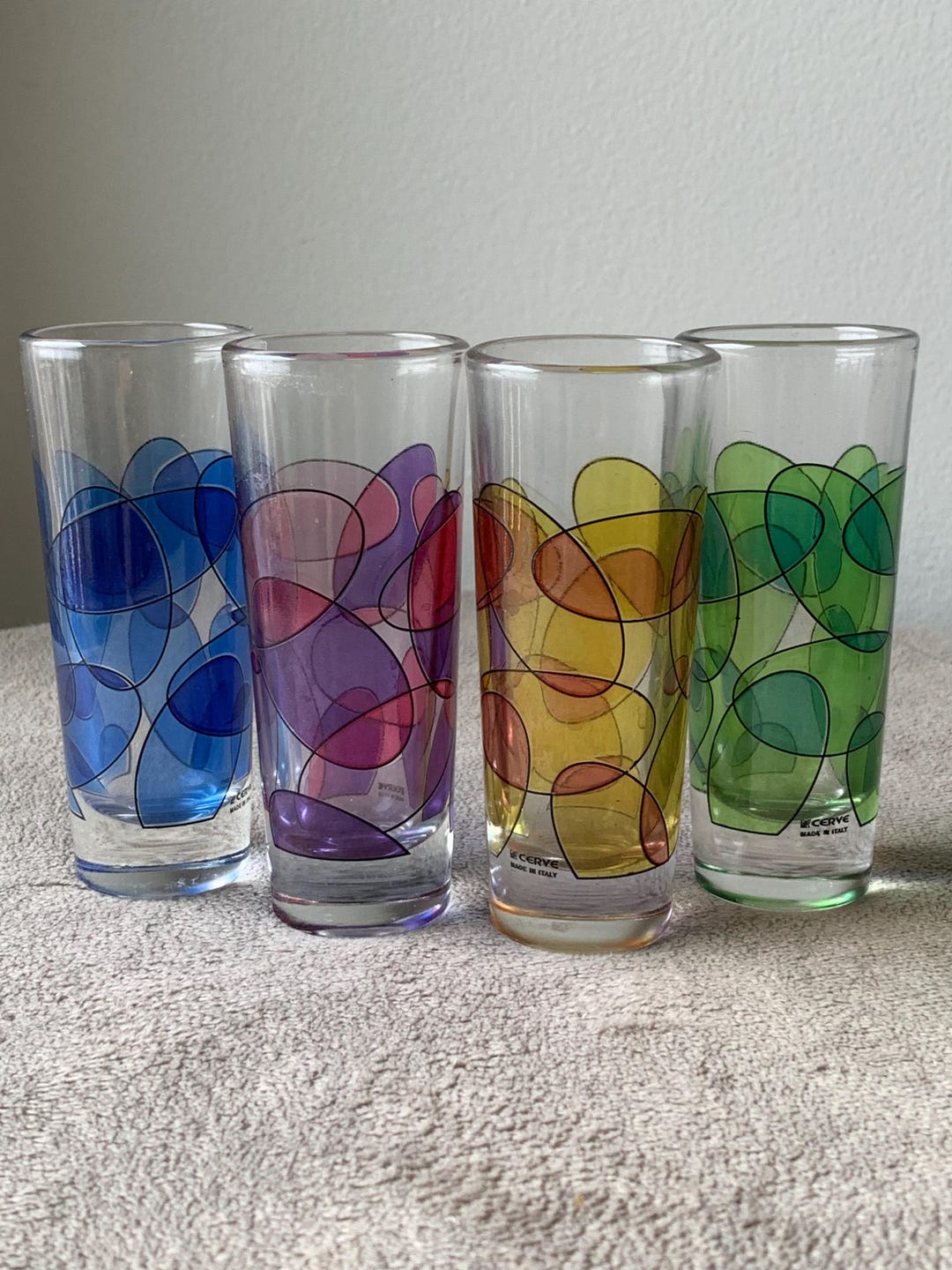 MCM Italian Cerve Glassware | Retro Shot Glasses | Set of 4 | Set of 4 ...