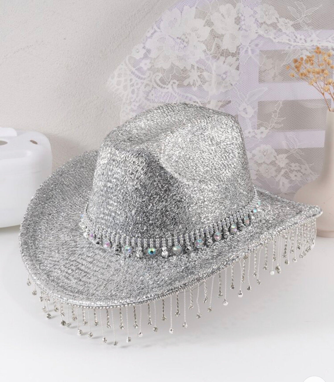 Rhinestone Tassel Decorated Western Cowboy Hat Suitable for - Etsy