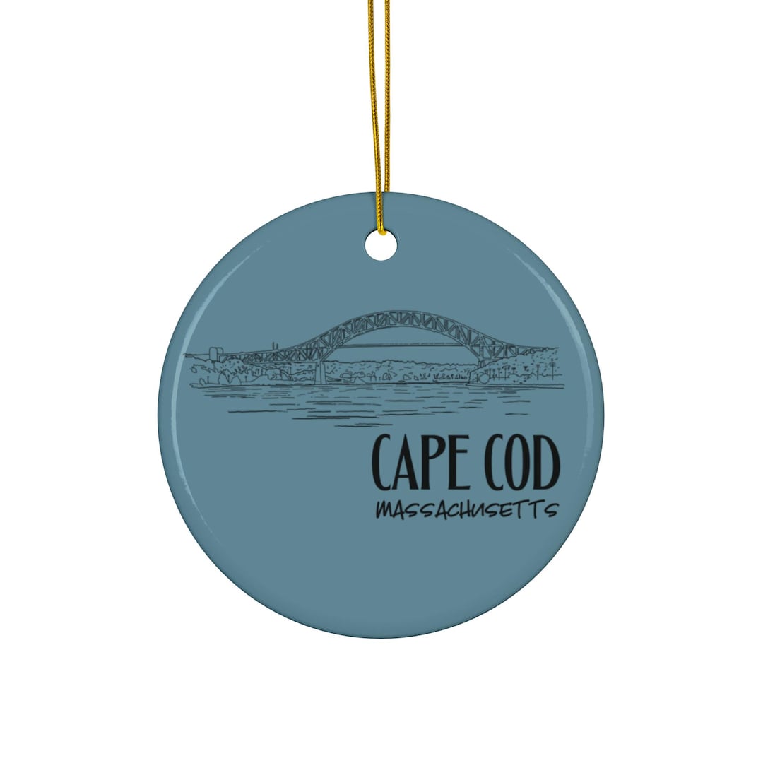 Cape Cod Ceramic Ornament - Cape Cod Canal Christmas Ornament - Holiday ...