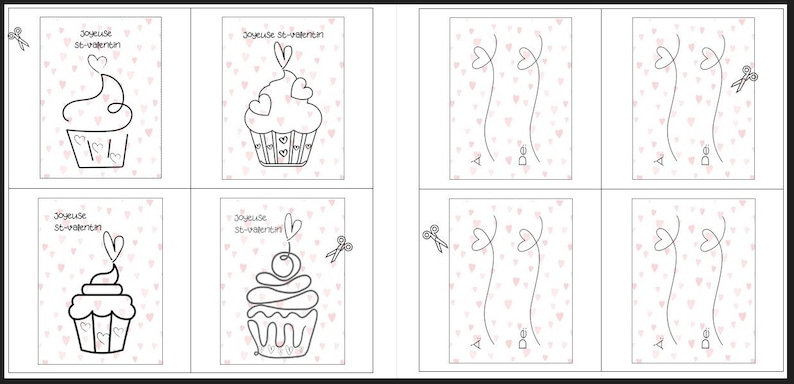 Cartes De St-valentin En Français, à Vous D'y Ajouter Vos Couleurs ...