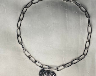 Y2K Key Locket Heart Chain Grunge Necklace - Etsy