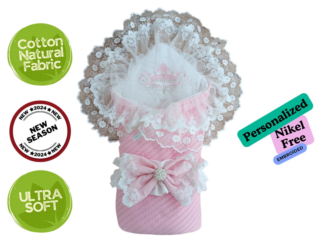 Luxurious Pink Baby Waddle Blanket With Lace and Tulle Stylish Baby ...
