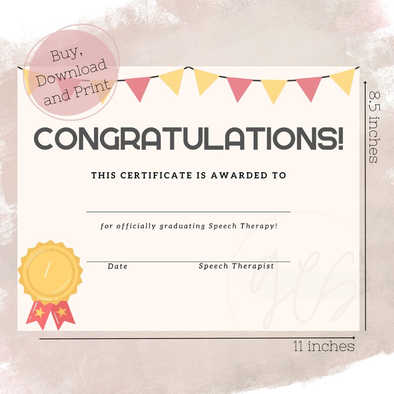 Speech Therapy Graduation Certificate