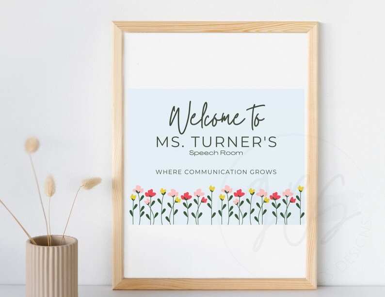 Editable Flower Welcome To.. Poster for Speech Therapy - Etsy