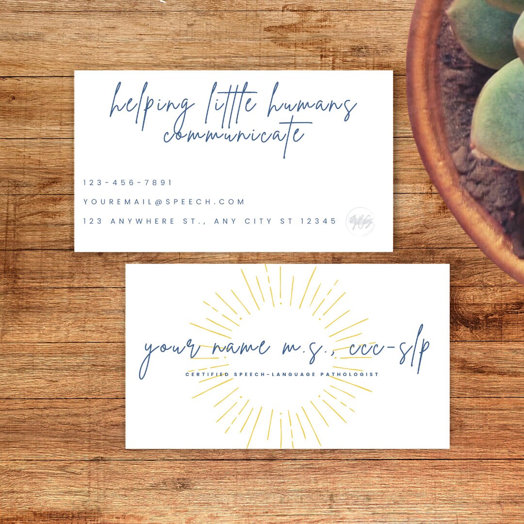 Sun Burst Printable Templet Business Card for Slps - Etsy