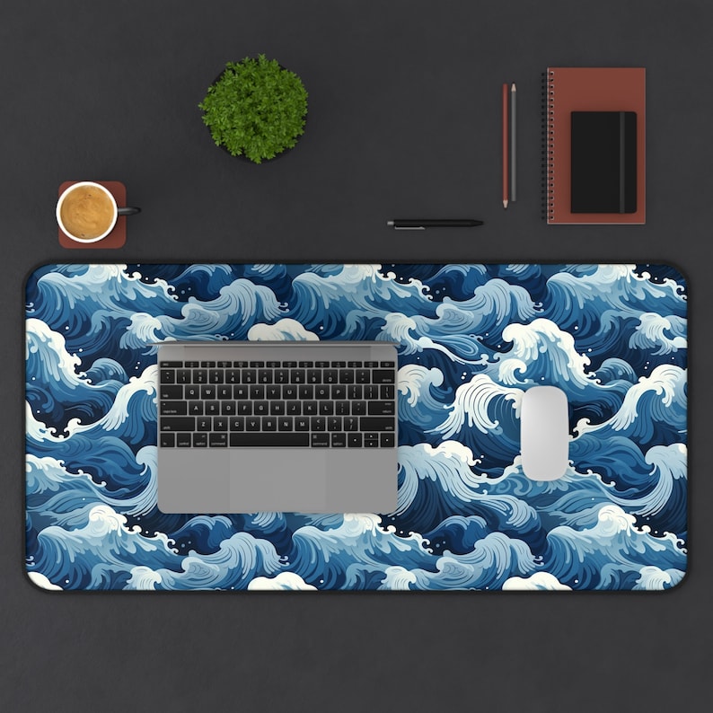 Ocean Waves Sea-themed Desk Decor Gaming Desk Accessories Waves Pattern ...