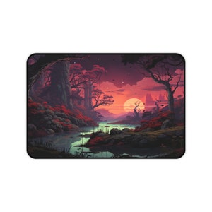 Into the Woods Dark Fantasy Desk Decor Gaming Desk Accessories Fantasy Landscape Mousepad Unique ...
