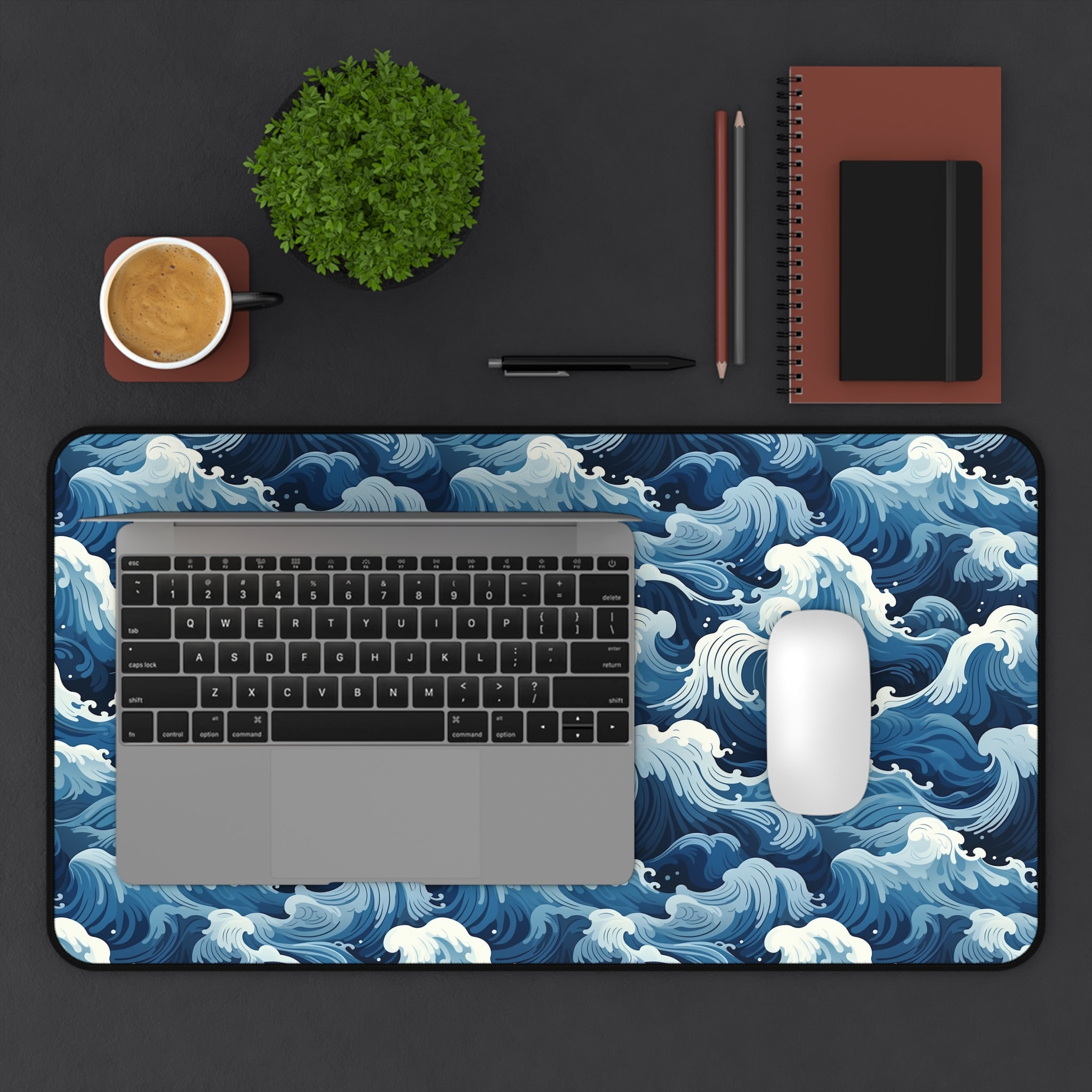 Ocean Waves Sea-themed Desk Decor Gaming Desk Accessories Waves Pattern ...