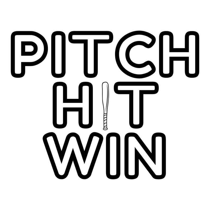 Pitch Hit WIN Baseball SVG File - Etsy