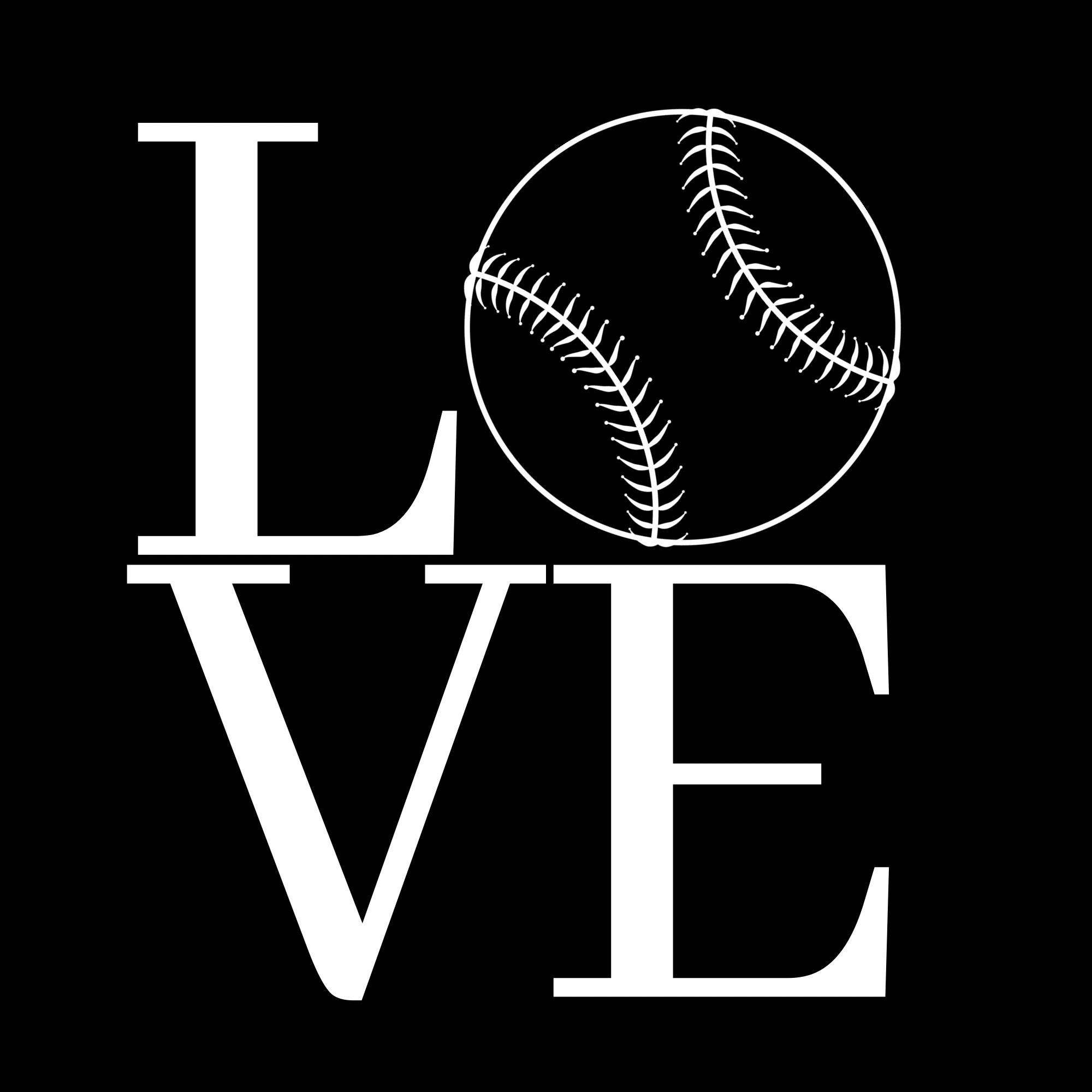 Love Baseball Baseball SVG JPG PNG Black and White - Etsy