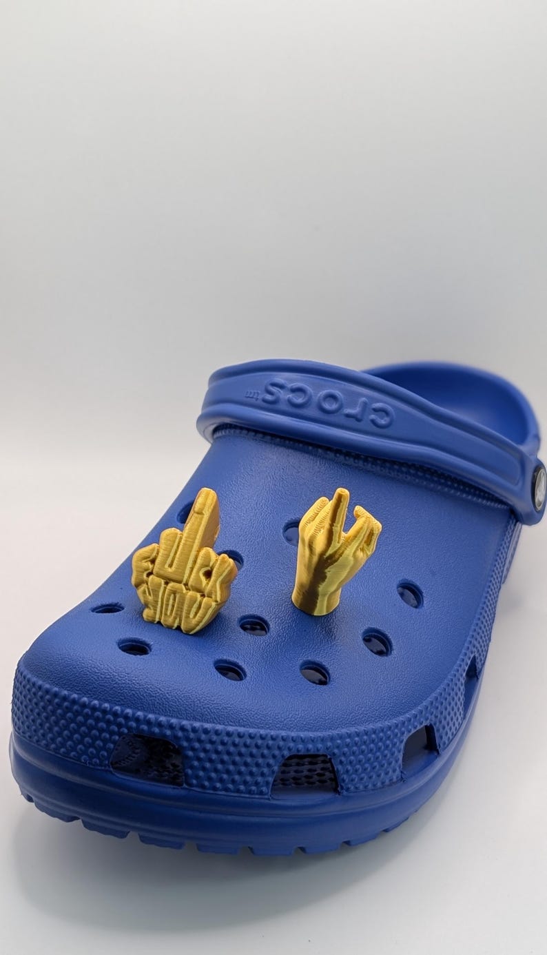 2 Pack 3D Printed Middle Finger & FU Shoe Charms: Funny Clog ...