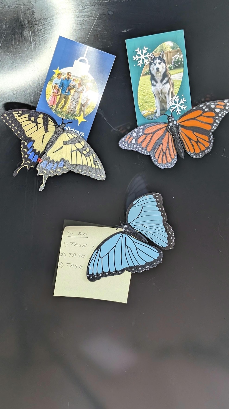 3D Printed Butterfly Fridge Magnets | Forgecore, Set of 3 - Etsy