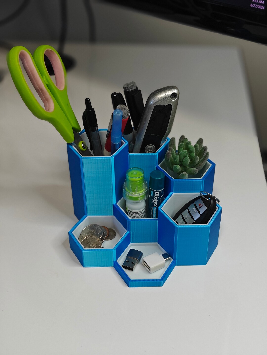 Honeycomb Desk Organizer 3D Printed Honeycomb Desk Organizer by ...