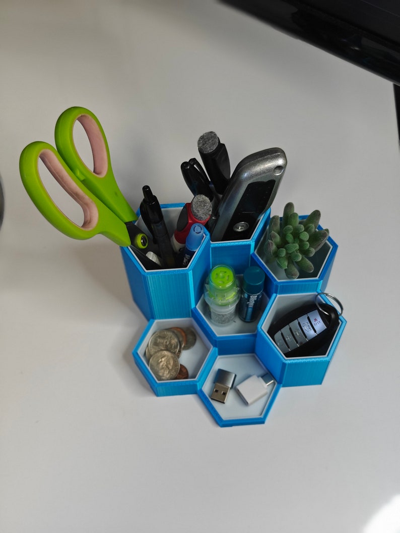 Honeycomb Desk Organizer 3D Printed Honeycomb Desk Organizer by ...