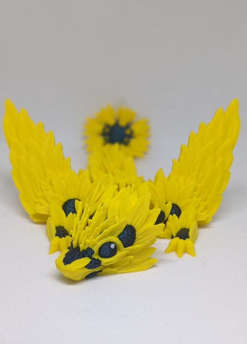 Articulating Baby Sunflower Dragon by Cinderwing Winged and Wingless ...