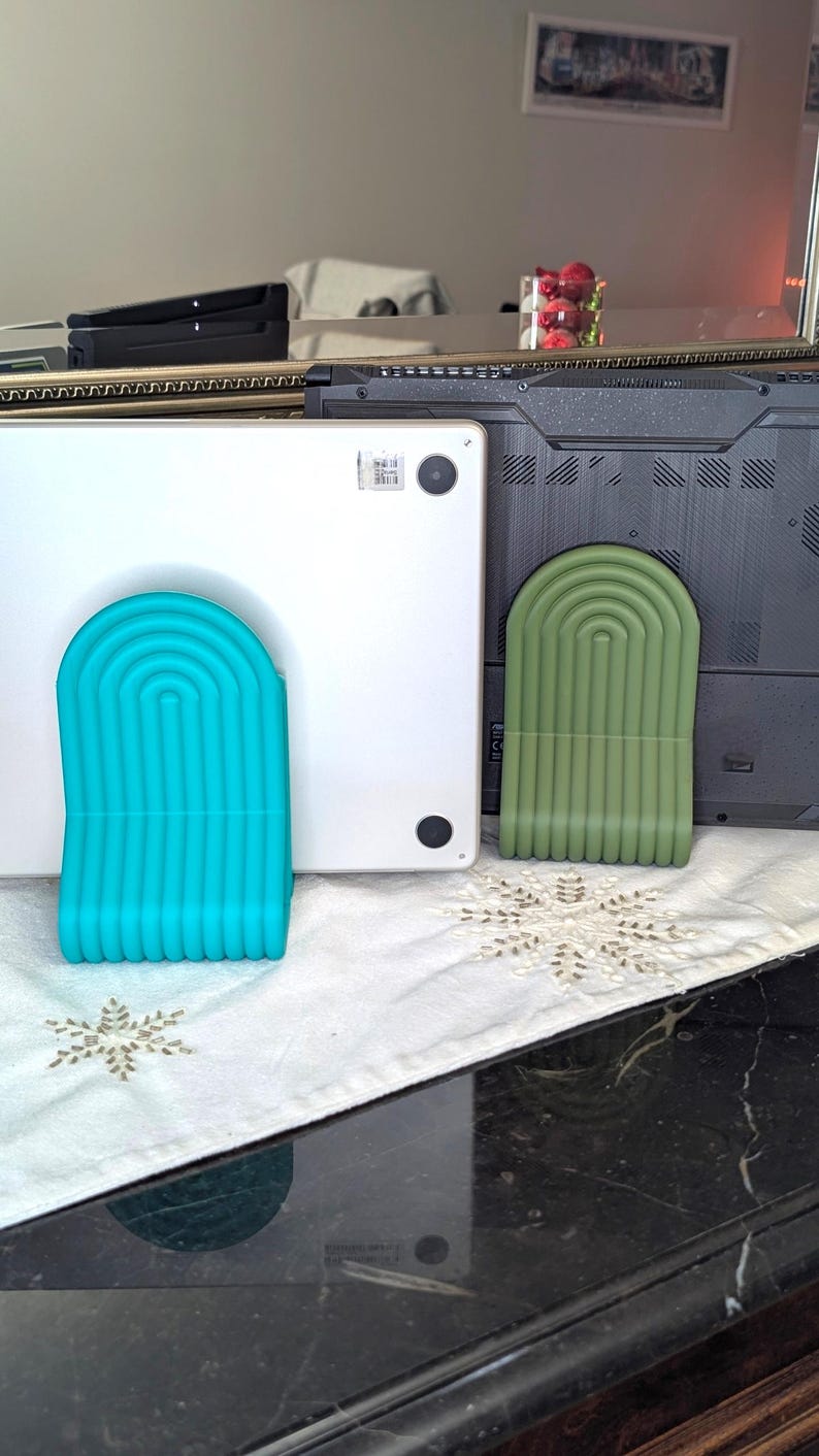 3D Printed Dual Laptop Stand – Vertical Desk Organizer by Forgecore - Etsy