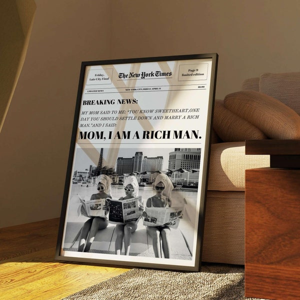Mom I Am a Rich Man Poster - Etsy