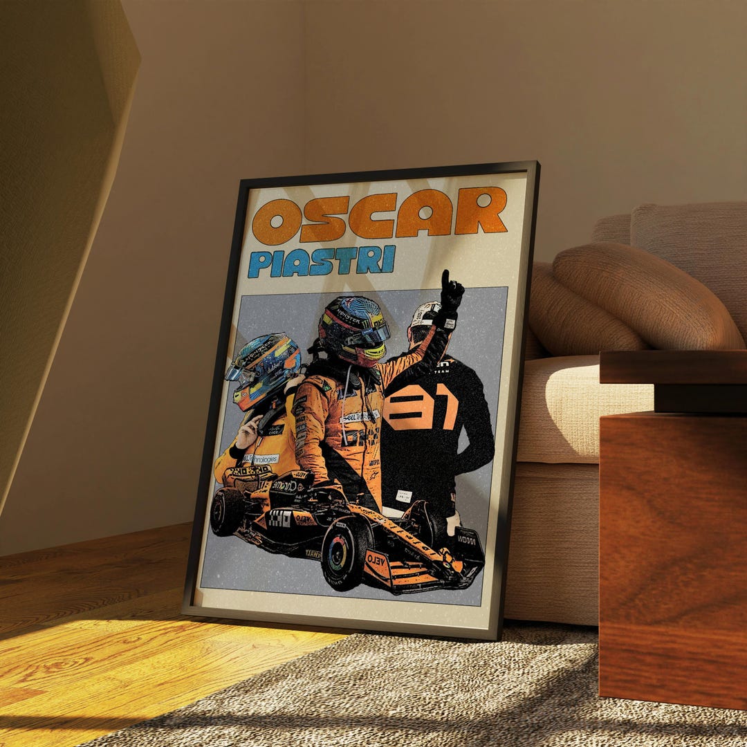 Oscar Piastri Formula 1 Poster: Retro Mclaren Racing Art (digital ...