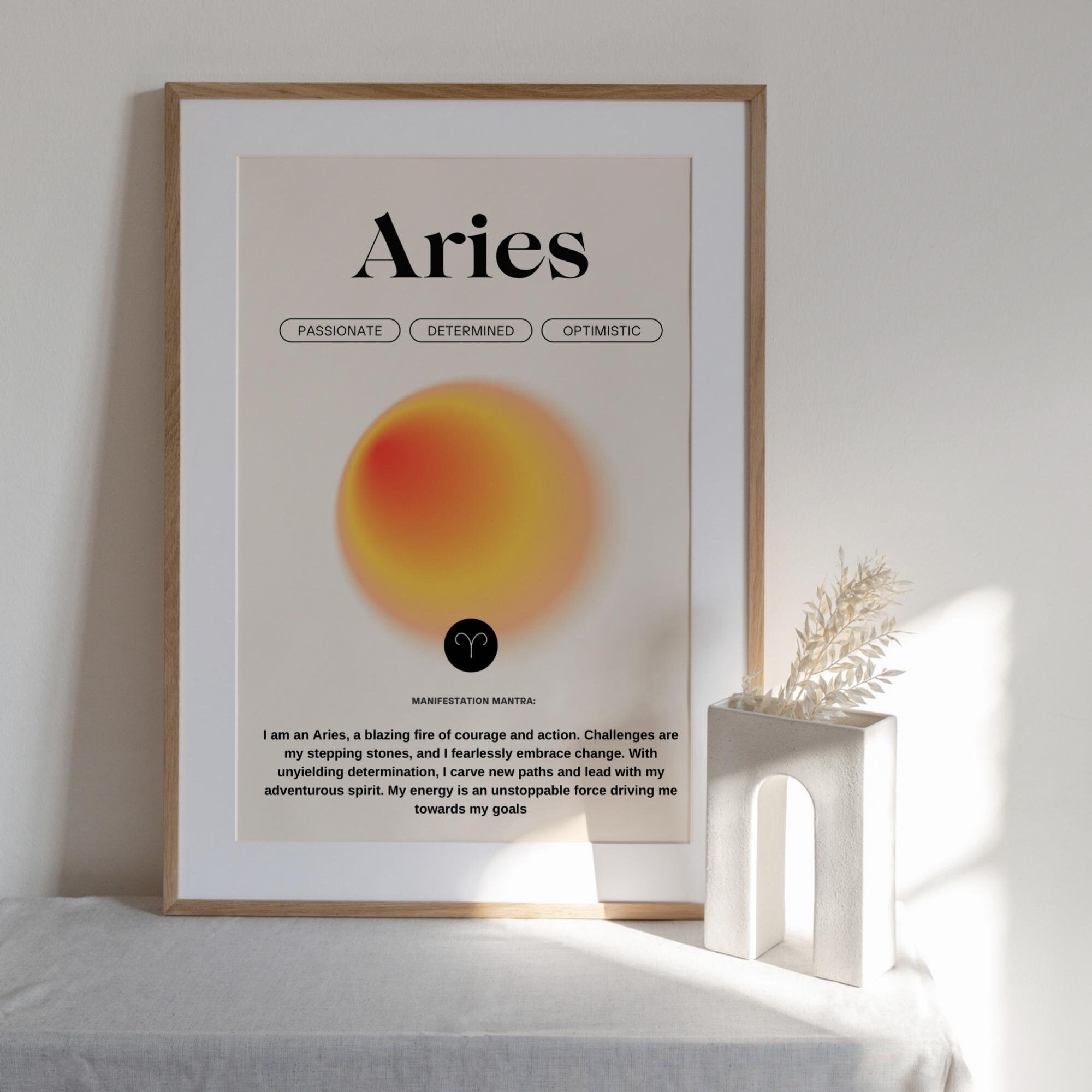 Aries Wall Art Zodiac Print Manifestation Print Astrology Print ...