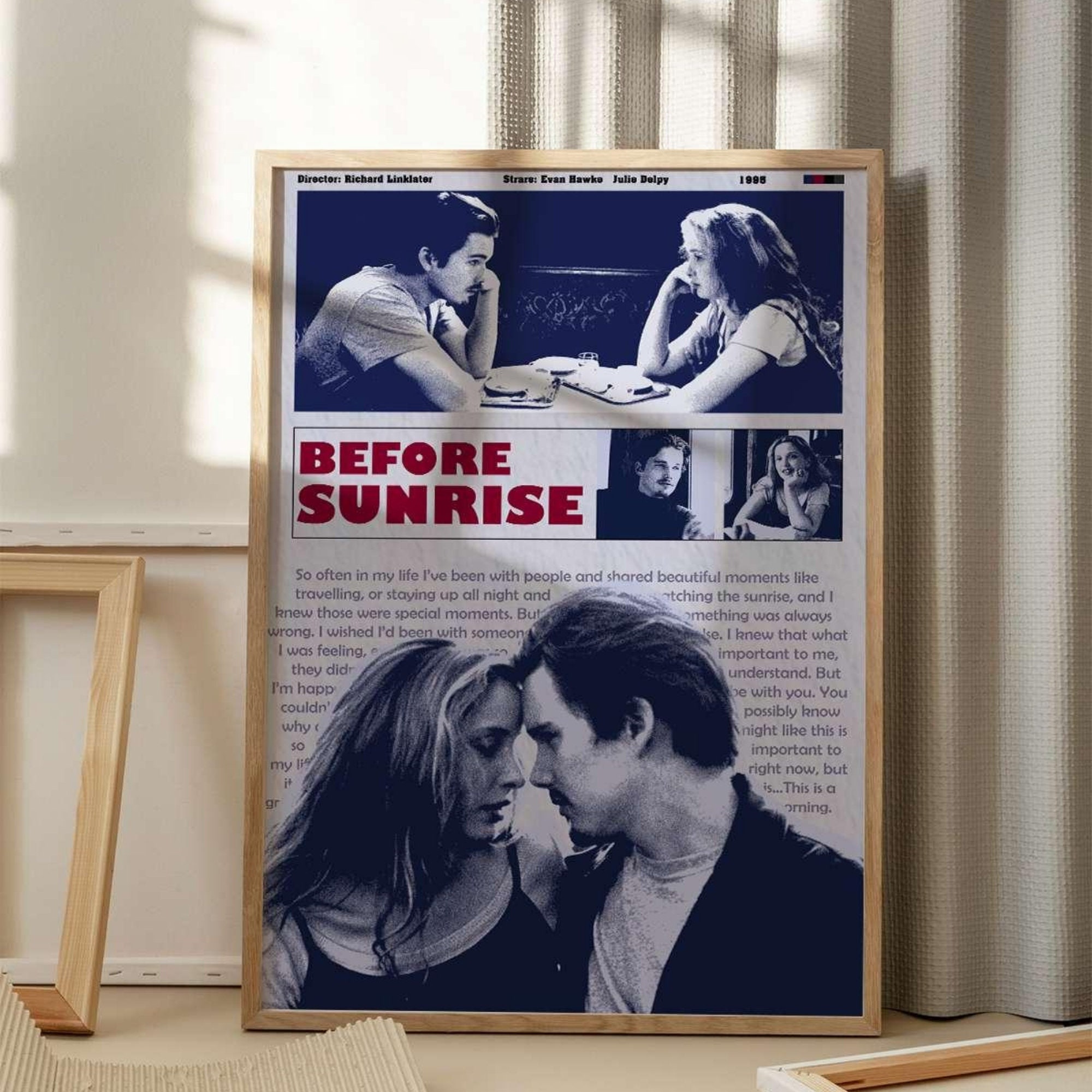 Before Sunrise Poster Movie Poster Vintage Wall Art Digital Download ...