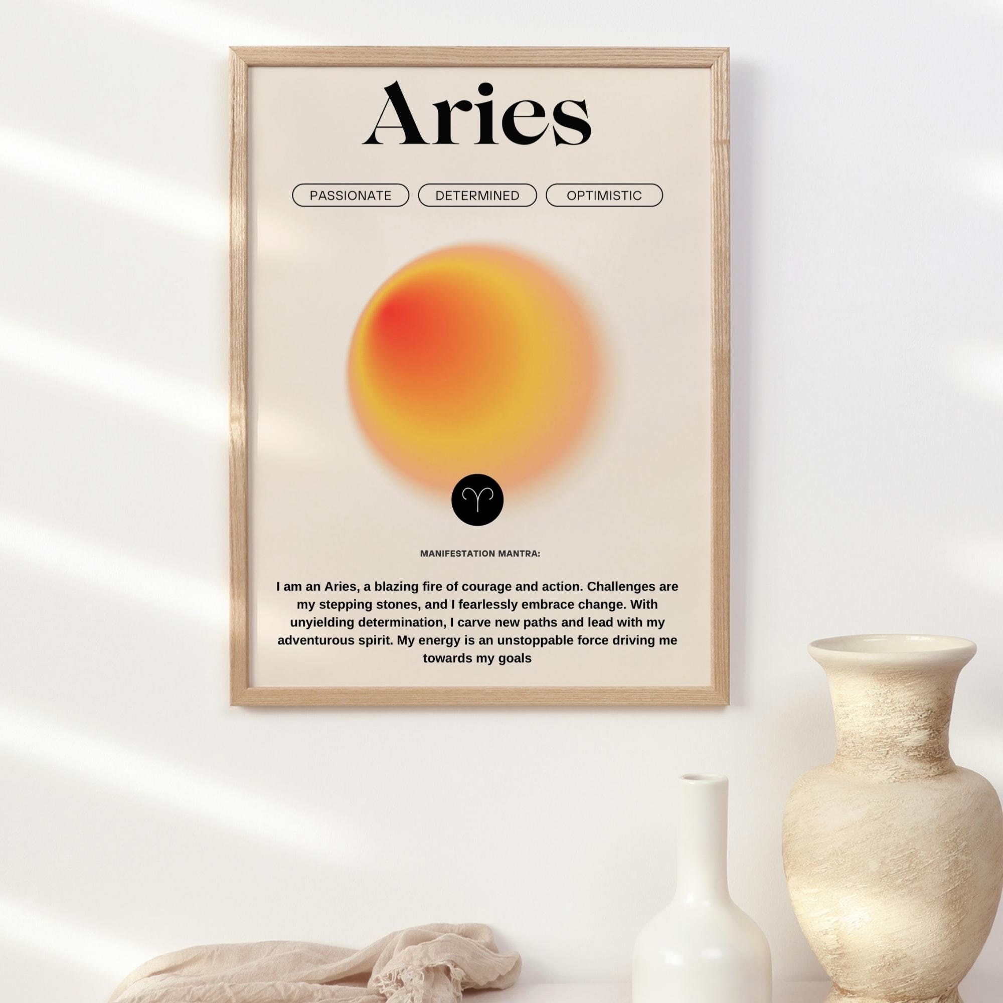 Aries Wall Art Zodiac Print Manifestation Print Astrology Print ...