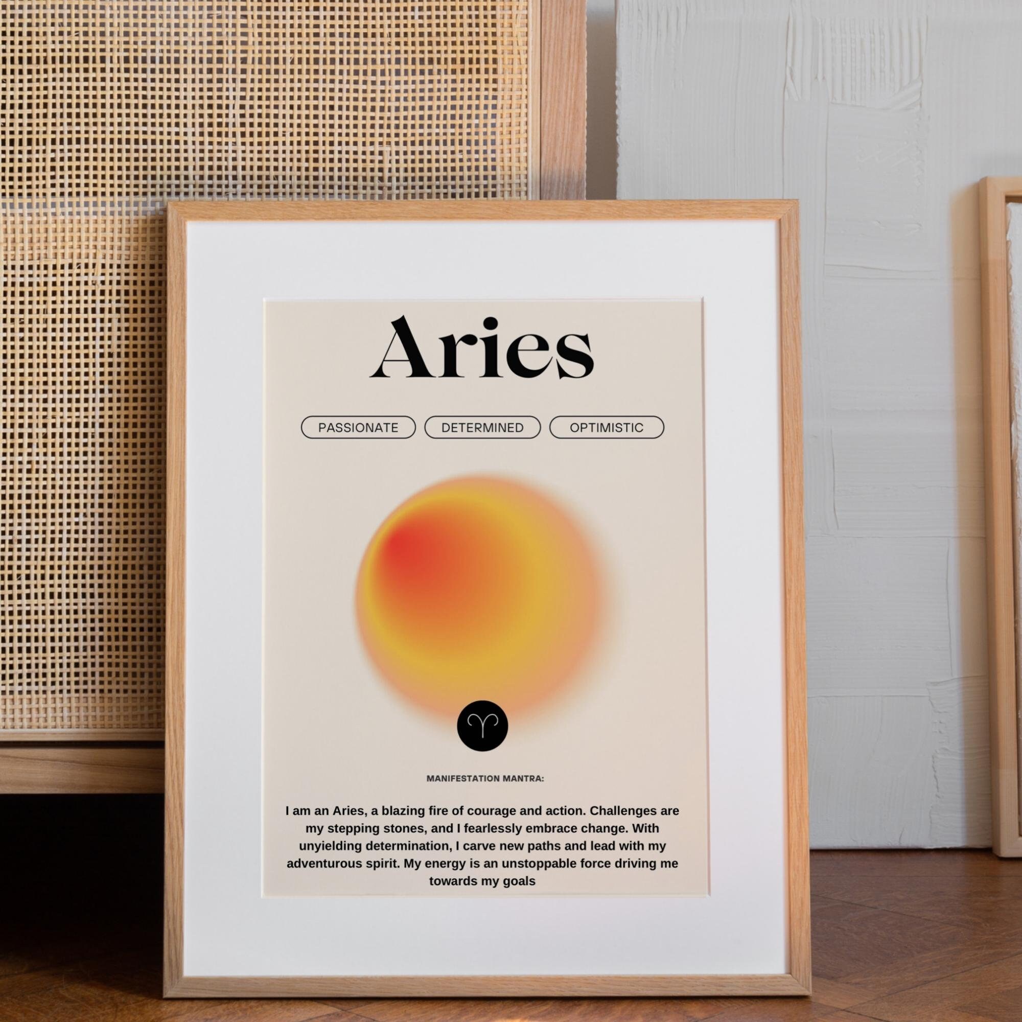 Aries Wall Art Zodiac Print Manifestation Print Astrology Print Positive Print Digital Download ...