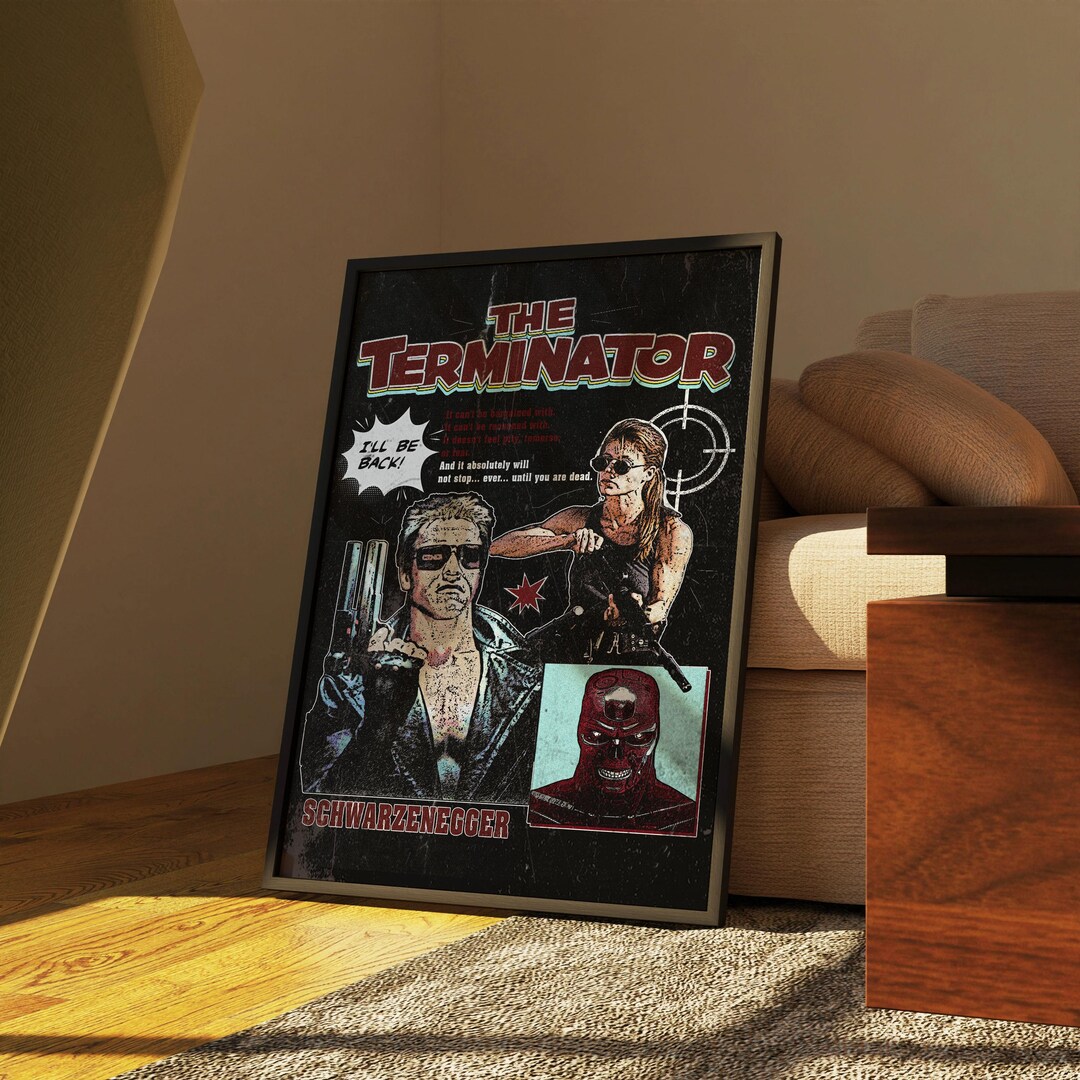 The Terminator Retro Poster | 80s Movie Poster | Arnold Schwarzenegger ...