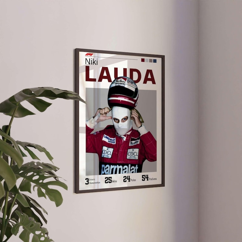 Formula 1 Legends Poster Formula 1 Wall Art Ayrton Senna niki Lauda ...
