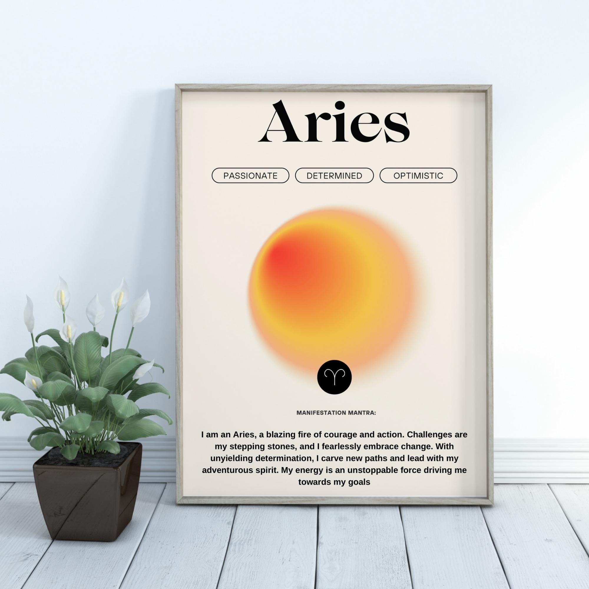 Aries Wall Art Zodiac Print Manifestation Print Astrology Print Positive Print Digital Download ...