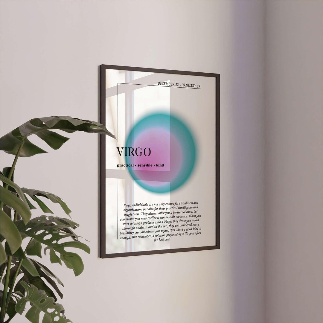Virgo Zodiac Wall Art | Virgo Art Print | Aura Wall Art | Spiritual ...