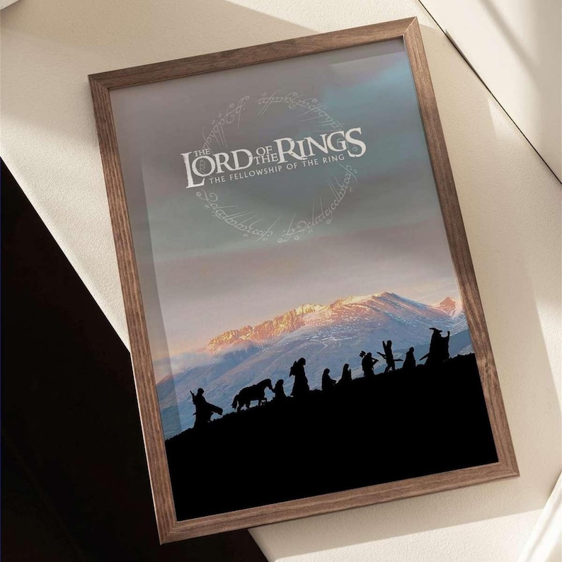 Lord of the Rings Poster LOTR Art Print Movie Wall Art Middle Earth ...