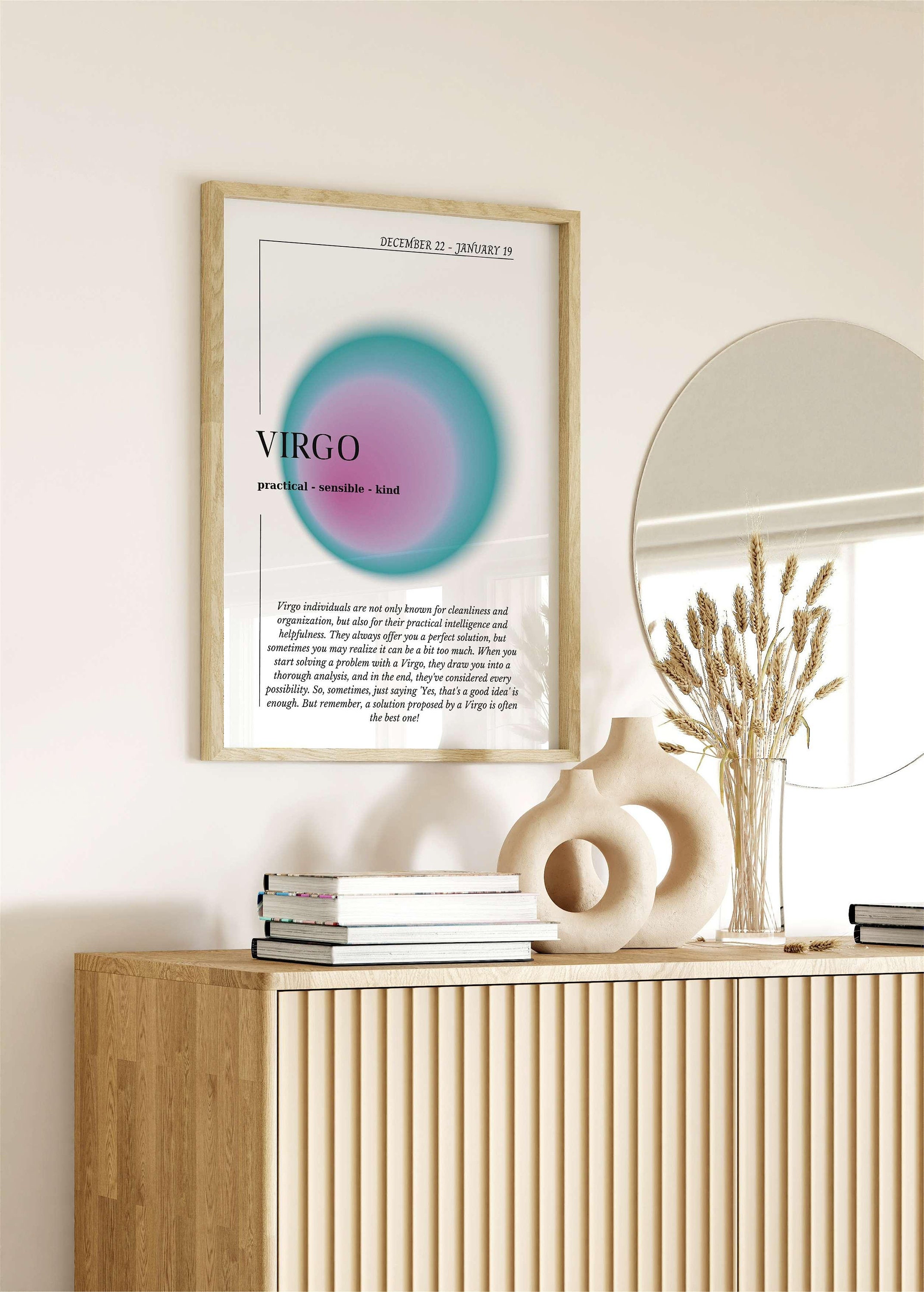 Virgo Zodiac Wall Art Virgo Art Print Aura Wall Art Spiritual Poster ...