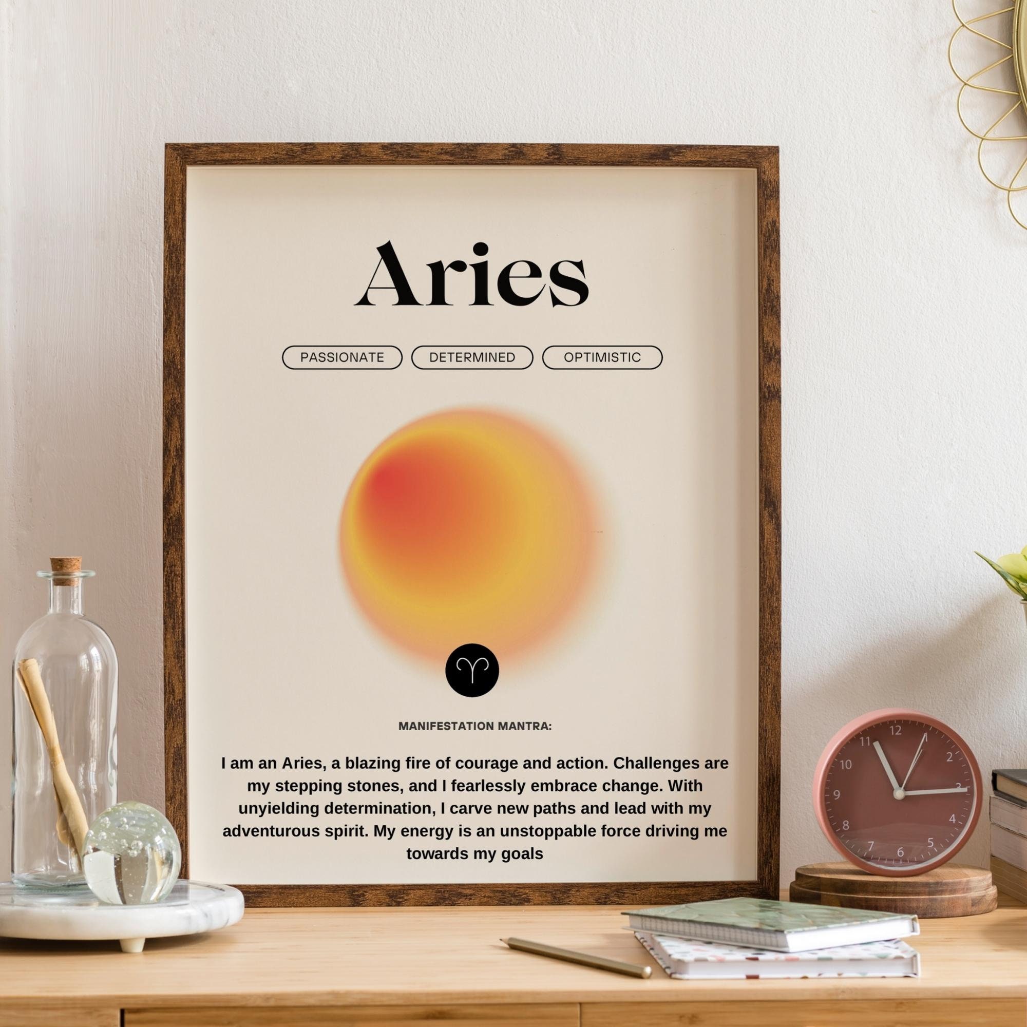Aries Wall Art Zodiac Print Manifestation Print Astrology Print Positive Print Digital Download ...