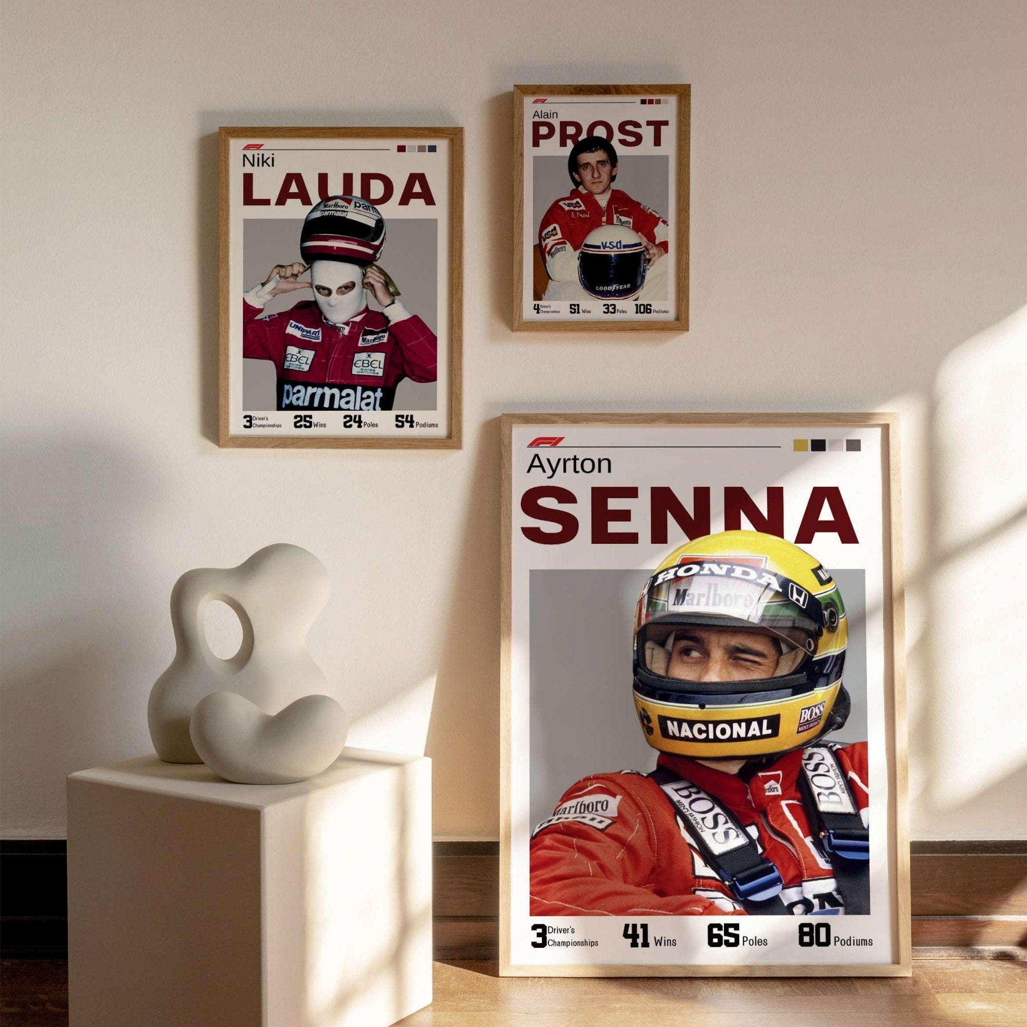 Formula 1 Legends Poster Formula 1 Wall Art Ayrton Senna niki Lauda ...