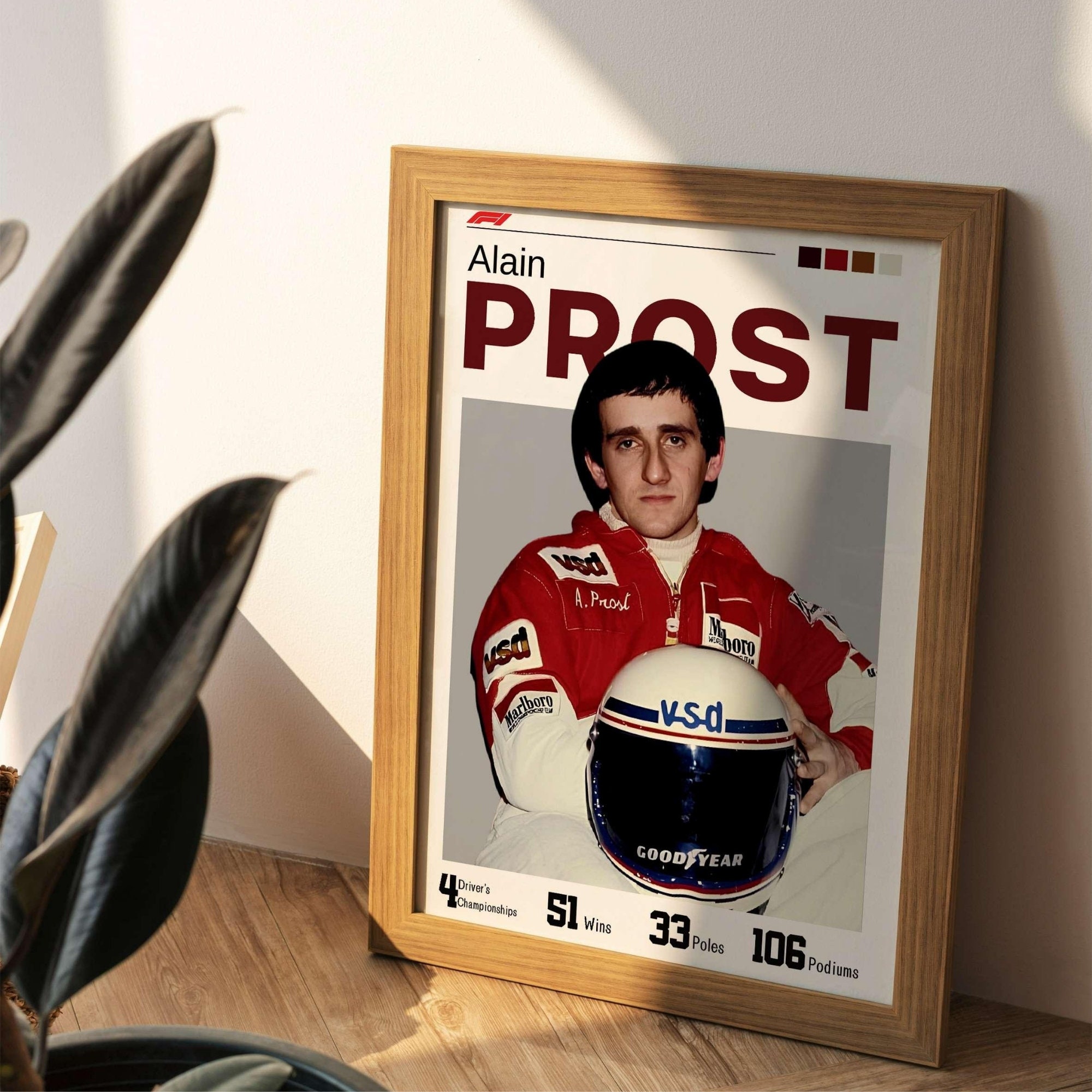 Formula 1 Legends Poster Formula 1 Wall Art Ayrton Senna Alain Prost ...