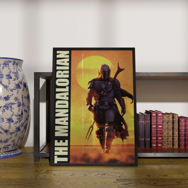Pôster vintage da série de TV The Mandalorian | Arte de parede moderna ...